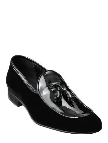 PAUL FREDRICK Vincent Tassel Loafer - Black