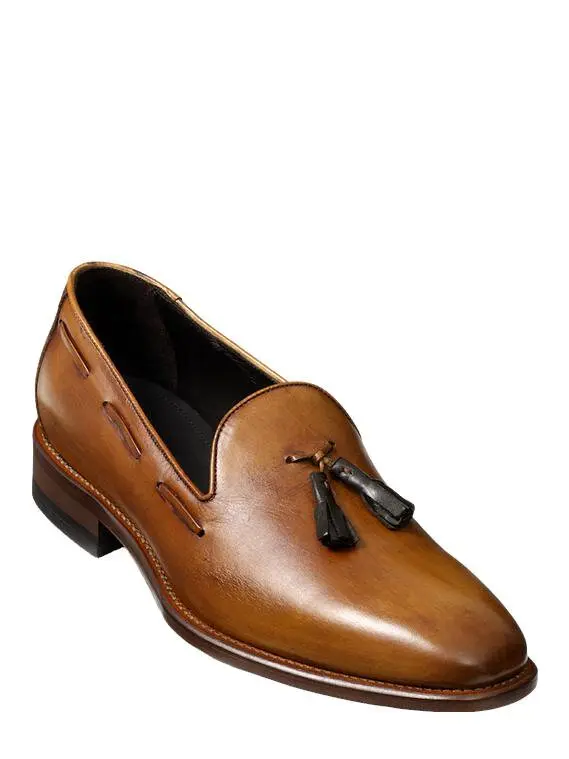 PAUL FREDRICK Ethan Tassel Loafer - Chestnut