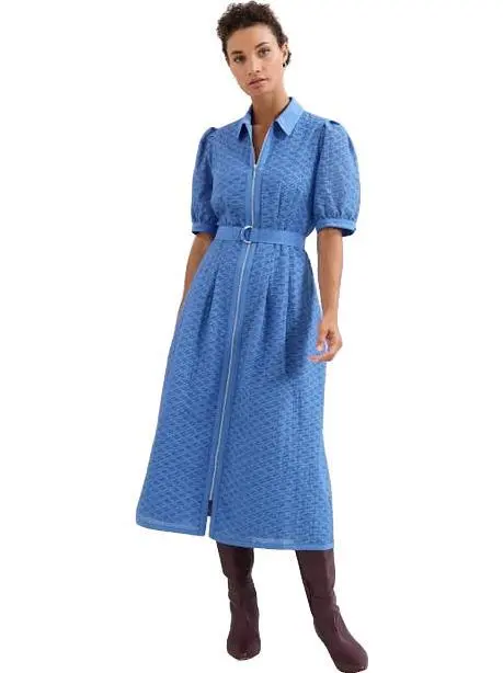 PHASE EIGHT Casey Belted Midi Dress - Pale Blue
