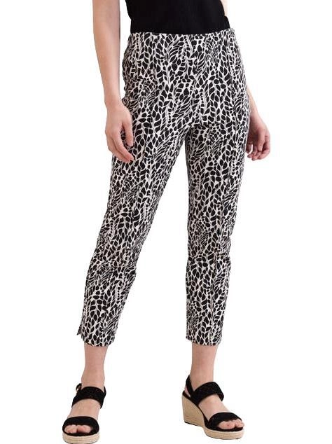 PHASE EIGHT Printed Cropped Trousers - Black/ivory