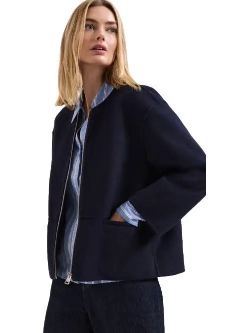 PHASE EIGHT Georgie Wool-blend Boxy Jacket - Navy