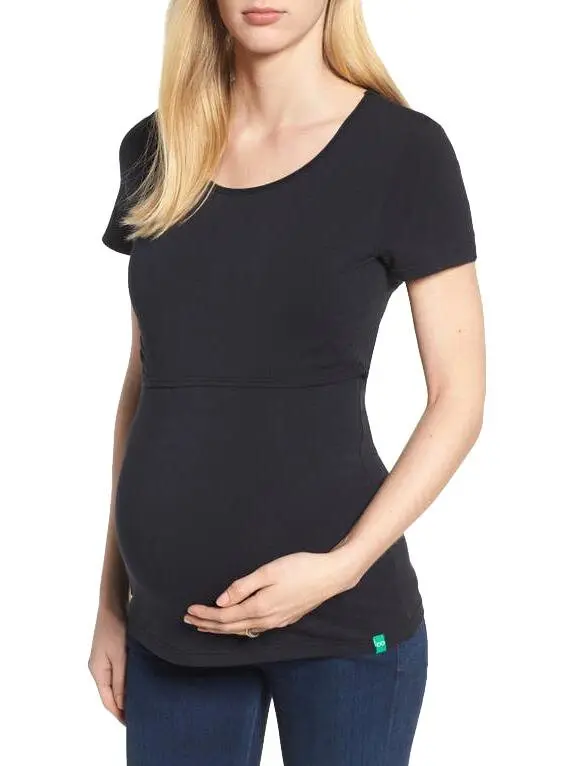MODERN ETERNITY Nursing Stretch Jersey Top - Black