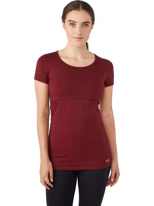 MODERN ETERNITY Maternity & Nursing Top - Burgundy