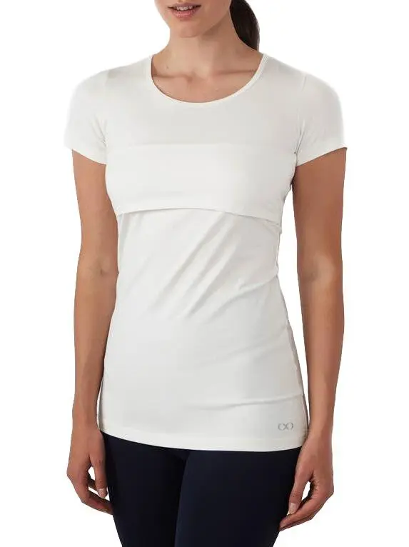 MODERN ETERNITY Nursing Stretch Jersey Top - Egg Shell