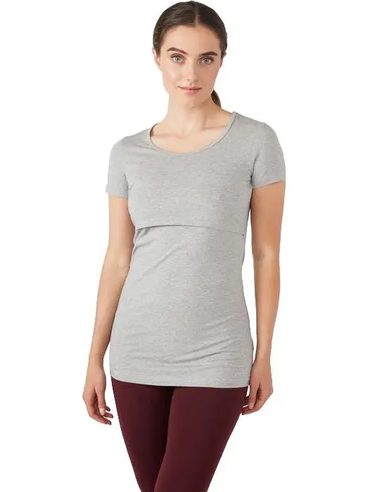 MODERN ETERNITY Maternity & Nursing Top - Steel Grey
