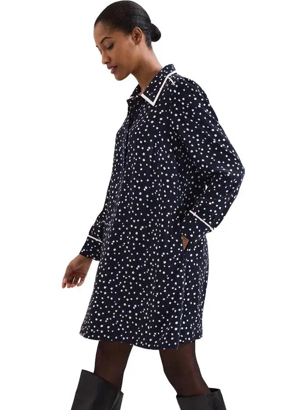 PHASE EIGHT Printed Mini Tunic Dress - Navy/ivory