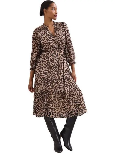 PHASE EIGHT Carra Leopard Midi Dress - Multi
