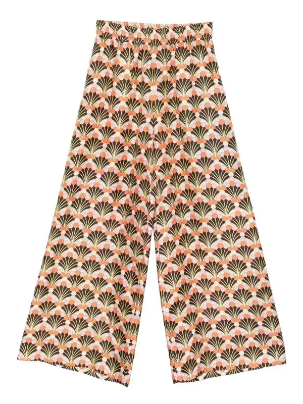 La DoubleJ Floral Print Trousers - Brown