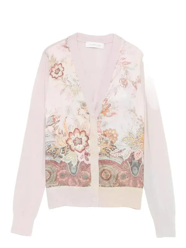 Zimmermann Floral Print Cardigan - Pink