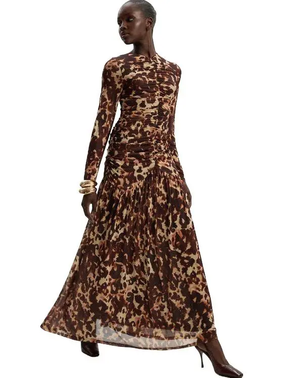 Karen Millen Sculpted Ruched Maxi Dress - Multi