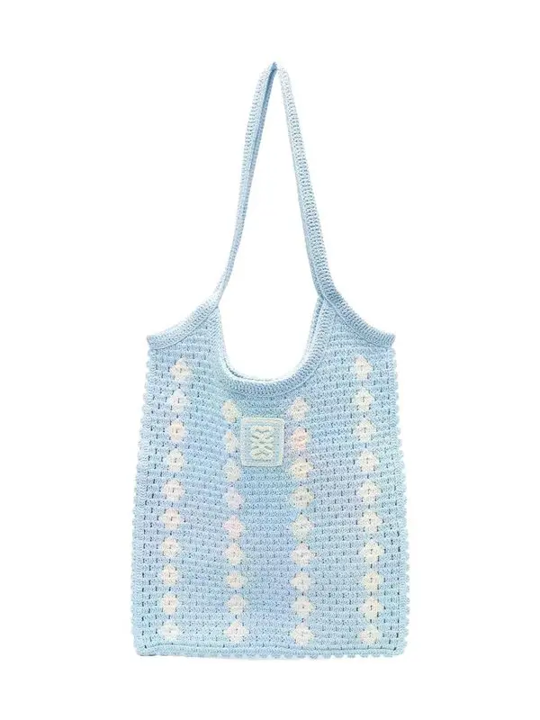 Sandro Crocheted Shoulder Bag - Blue