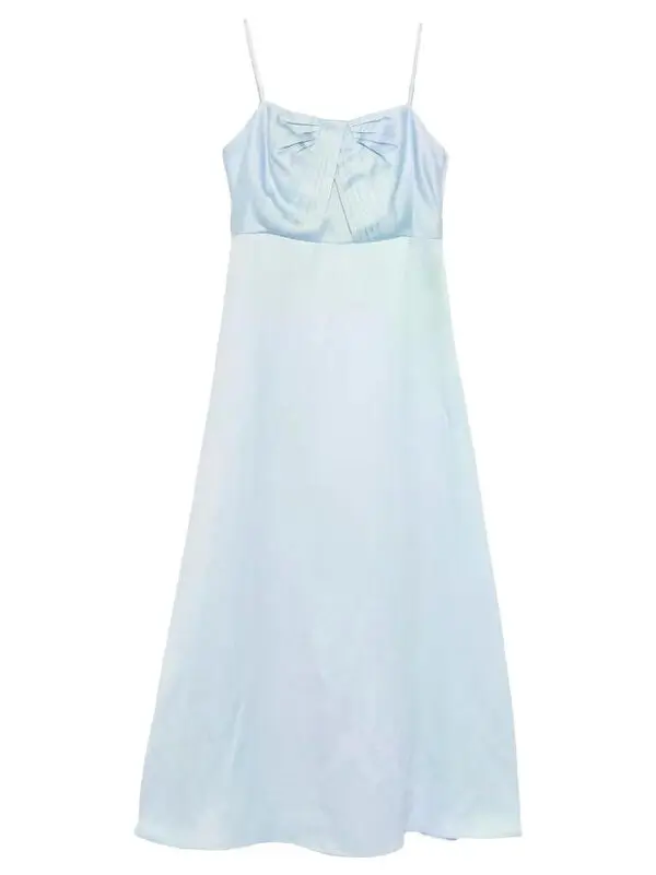 Sandro Bow Pleated Dress - Blue