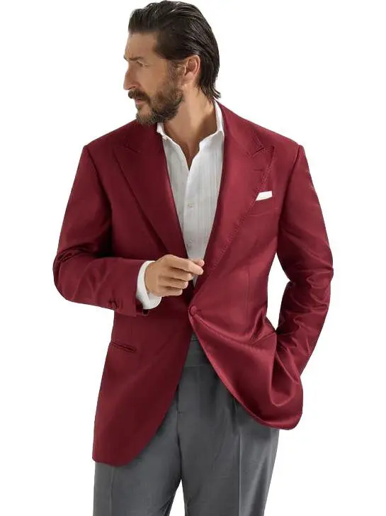 Brunello Cucinelli Tuxedo Jacket - Cherry