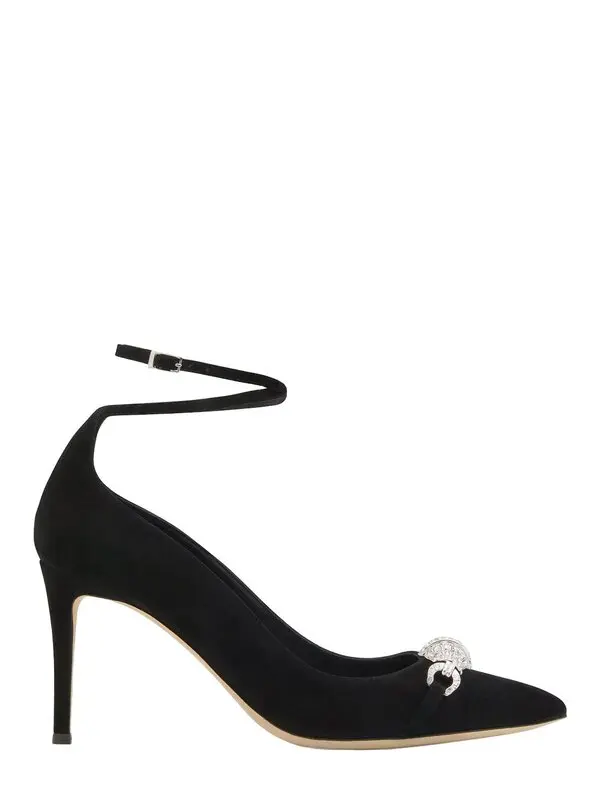 GIUSEPPE ZANOTTI Crystal-embellished Suede Pumps - Black