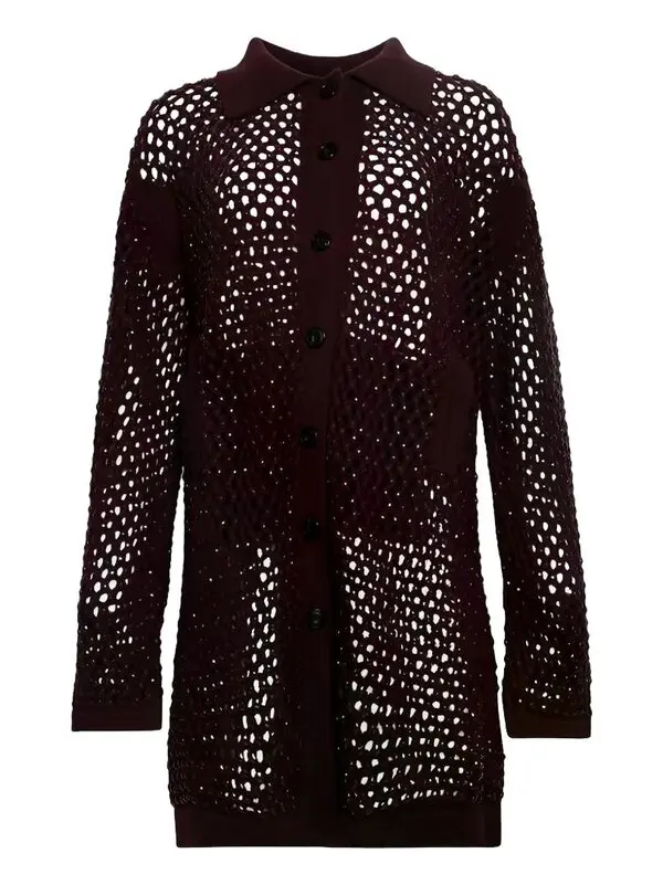 DIOTIMA Open-knit Buttoned Cardigan - Red