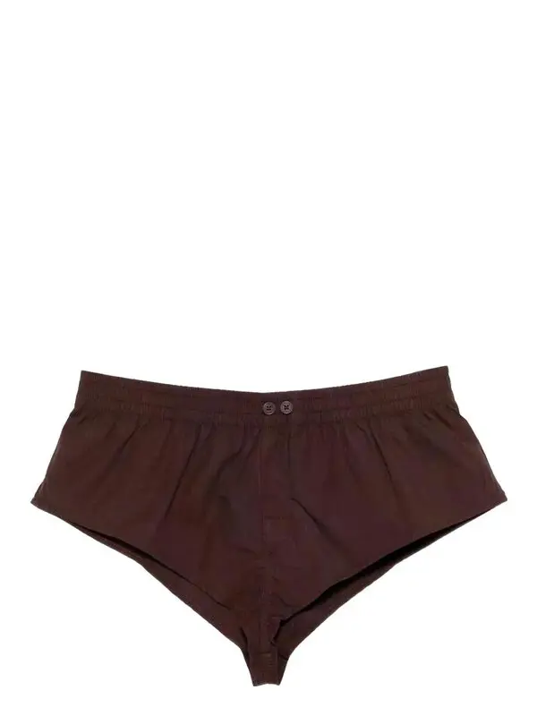 ENTIRE STUDIOS Pixie Buttoned Mini Shorts - Brown