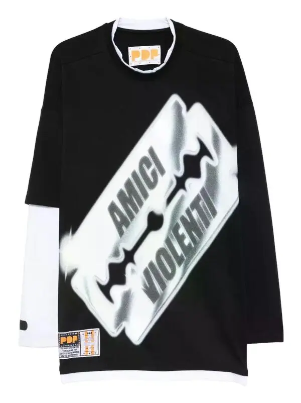 PDF Blade Graphic Layered Sweatshirt - Black