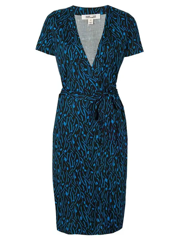 Diane Von Furstenberg Embroidered Silk Wrap Dress - Black