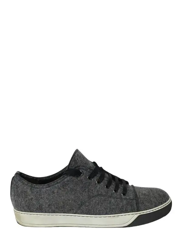LANVIN Felt Lace-up Sneakers - Grey