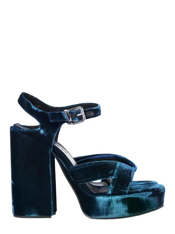 JIL SANDER Velvet Platform Sandals - Blue