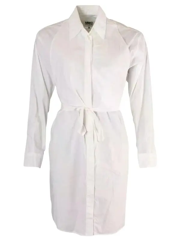 MAISON MARGIELA Long-sleeved Midi Shirt Dress - White