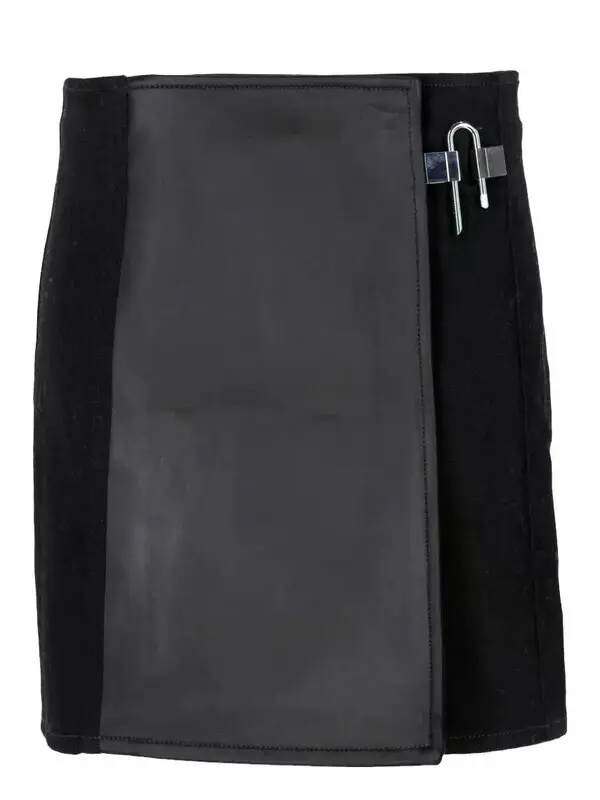 Givenchy Padlock-detail Panelled Mini Skirt - Black