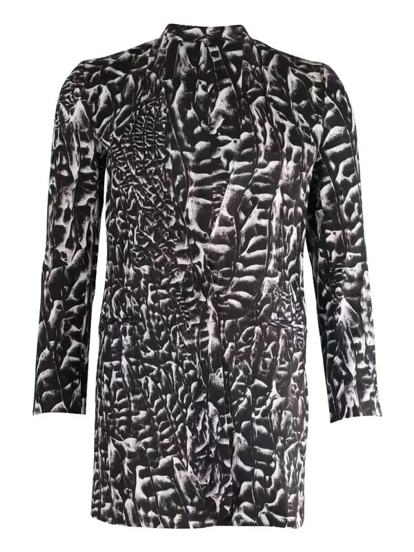 Helmut Lang Printed Linen Blazer - Black