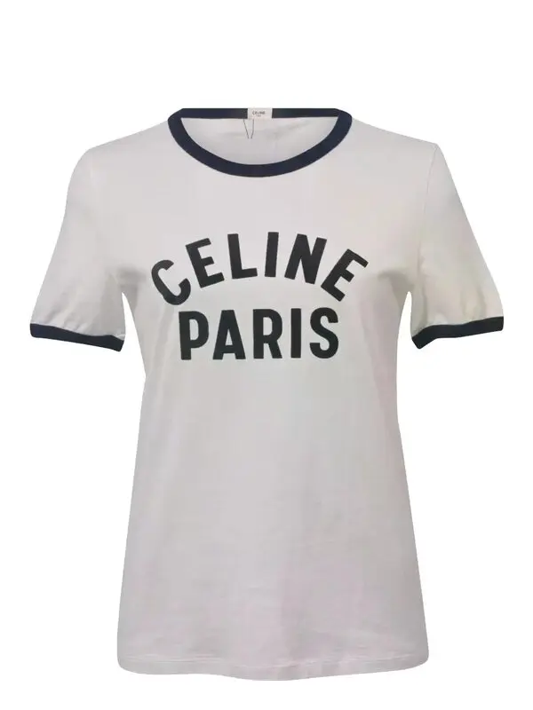 Celine Logo-print Short-sleeve T-shirt - White