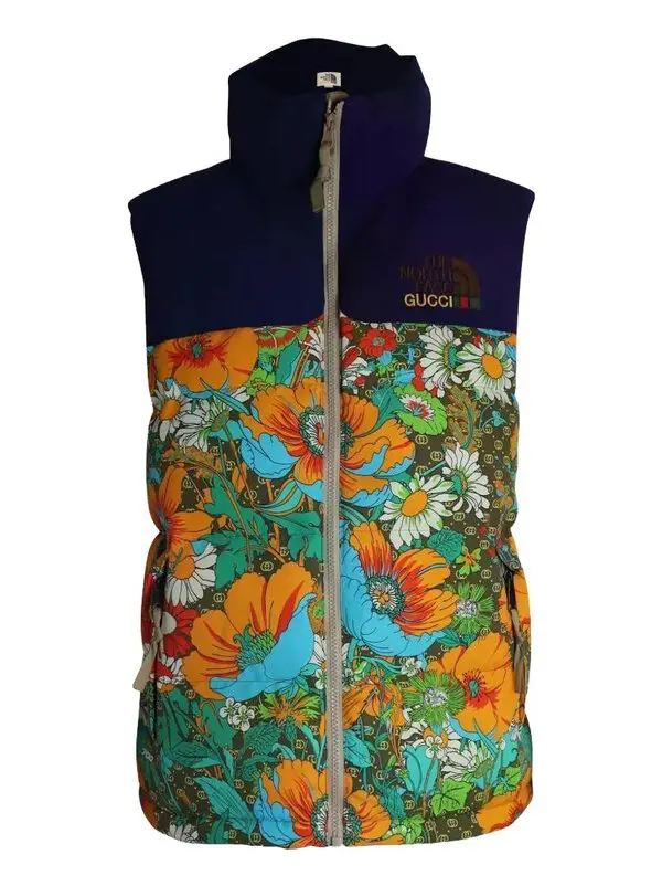 Gucci X The North Face Floral Padded Vest - Blue