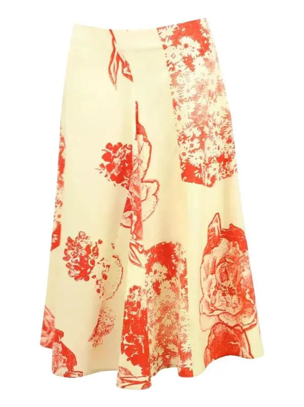 Stella McCartney Floral Midi Skirt - Neutrals