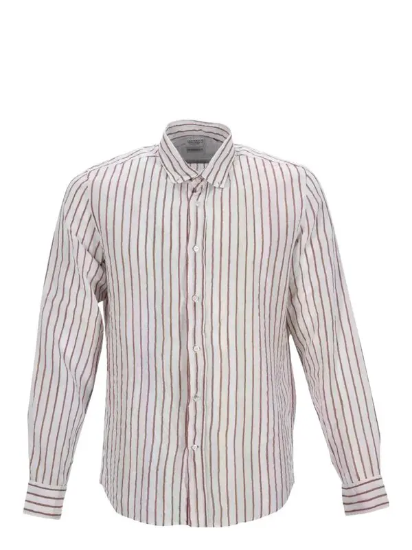Brunello Cucinelli Striped Leisure-fit Shirt - White