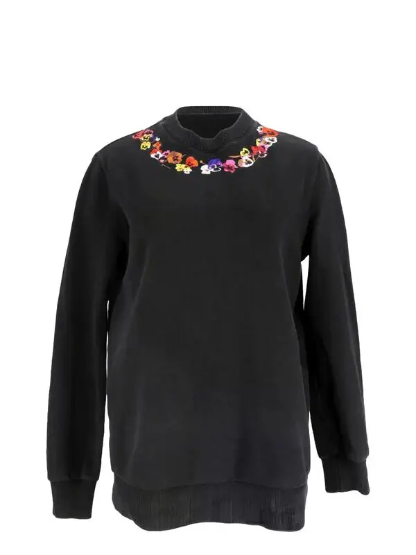 Givenchy Flower-embroidered Cotton Sweatshirt - Black