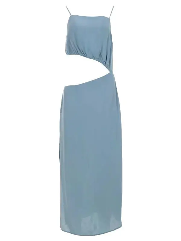 REFORMATION Square-neck Cut-out Midi Dress - Blue