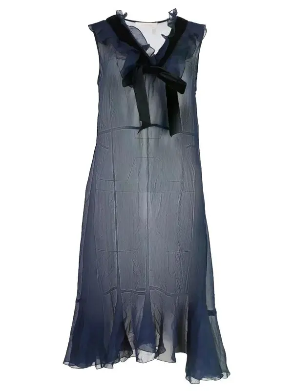 See By Chloé Vintage Ruffled Chiffon Dress - Blue