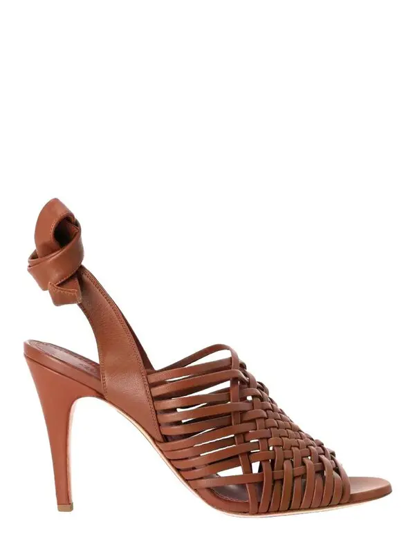 Loro Piana Kristin Woven Ankle-tie Sandals - Brown