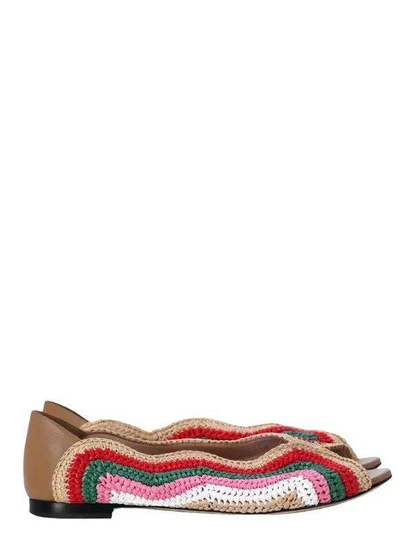 Fendi Chameleon Waves Open-toe Ballet Flats - Brown