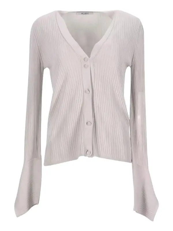 Max Mara Ribbed Knit Cardigan - White
