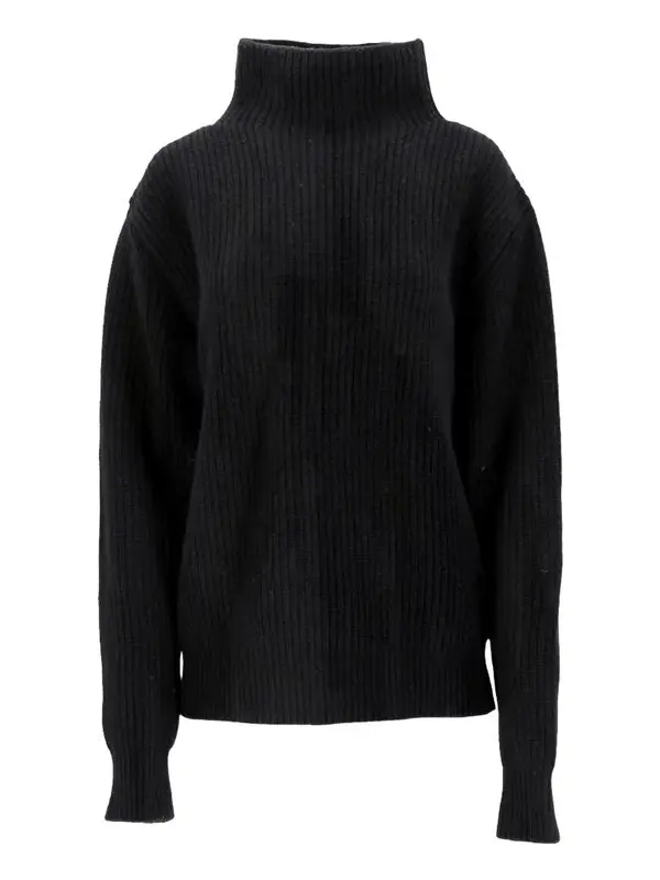 Mr P. Ribbed Wool Turtleneck Sweater - Black
