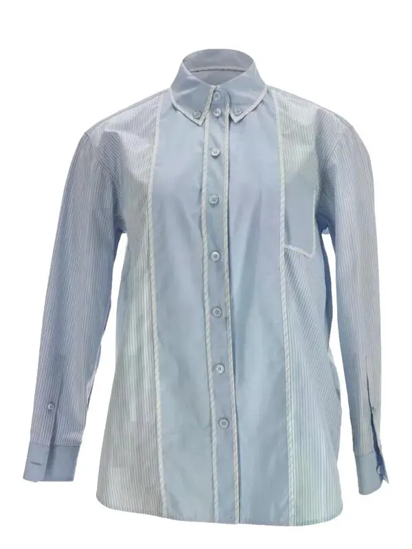 Burberry Striped Panelled Shirt - Blue