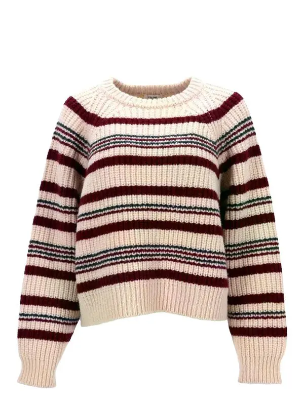 Celine Striped Crew-neck Wool Sweater - Neutrals