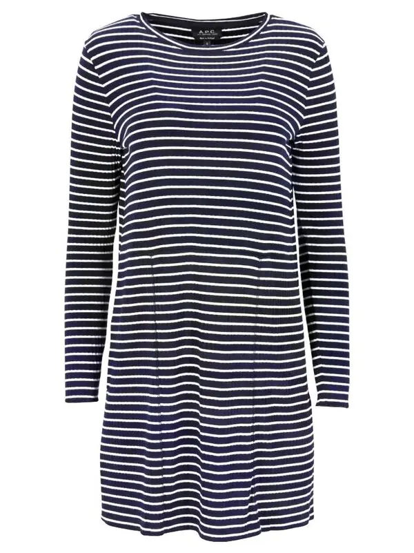 A.p.c. Striped Mini Dress - Blue