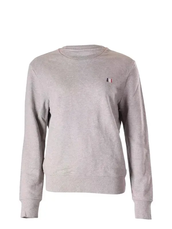 Ami Crewneck Cotton Sweatshirt - Grey