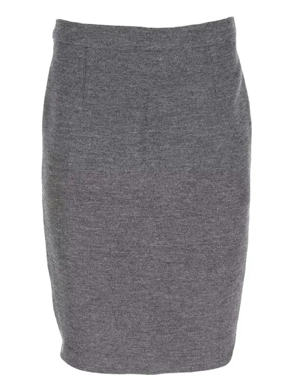 LANVIN Wool Pencil Midi Skirt - Grey