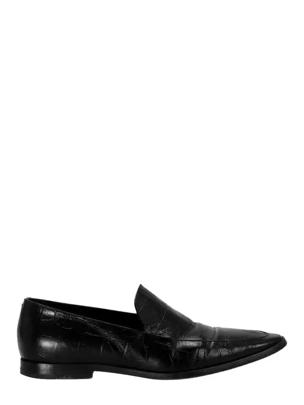 Dries Van Noten Croc-effect Pointed-toe Loafers - Black