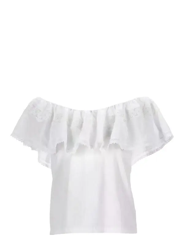 Sandro Off-the-shoulder Cotton Blouse - White
