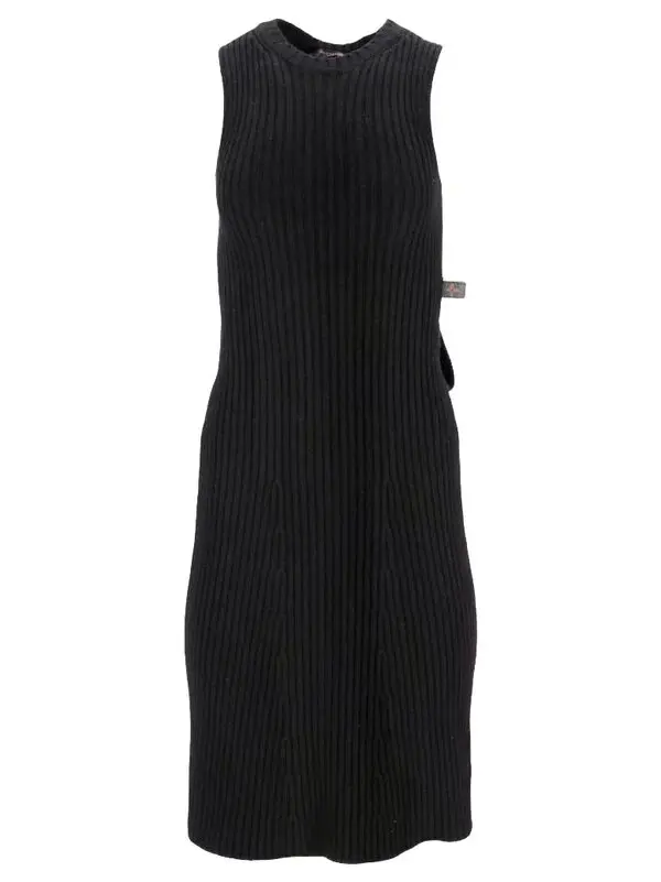 LOUIS VUITTON Sleeveless Knitted Midi Dress - Black