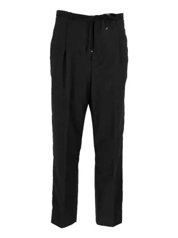 Saint Laurent Pleated Drawstring Trousers - Black