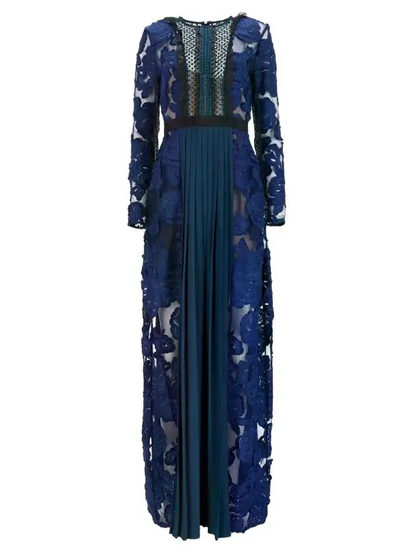 SELF-PORTRAIT Thea Lace Maxi Dress - Blue