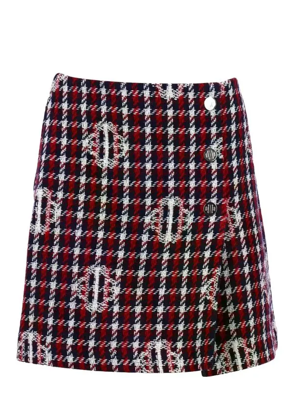 Maje Tartan Wrap Mini Skirt - Red