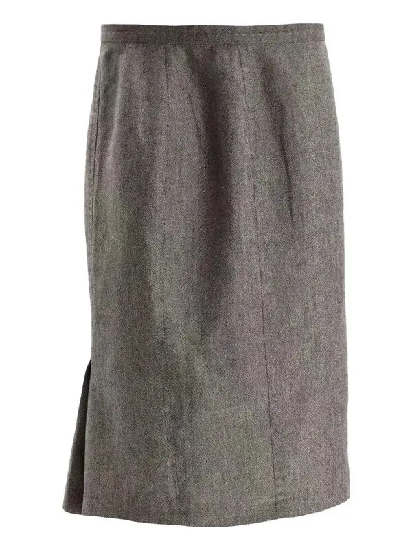 Max Mara Midi Linen Skirt - Grey